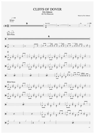 Cliffs of Dover - Eric Johnson - Drum Sheet Music - AriaMus.com ...