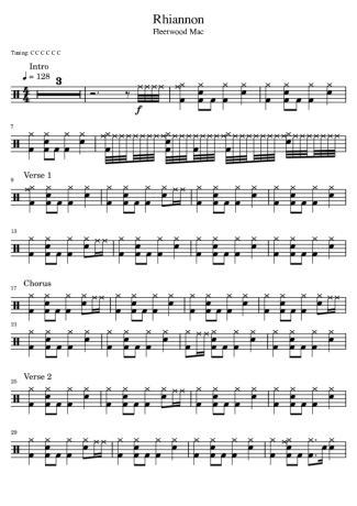 Rhiannon - Fleetwood Mac - Drum Sheet Music - – DrumSetSheetMusic