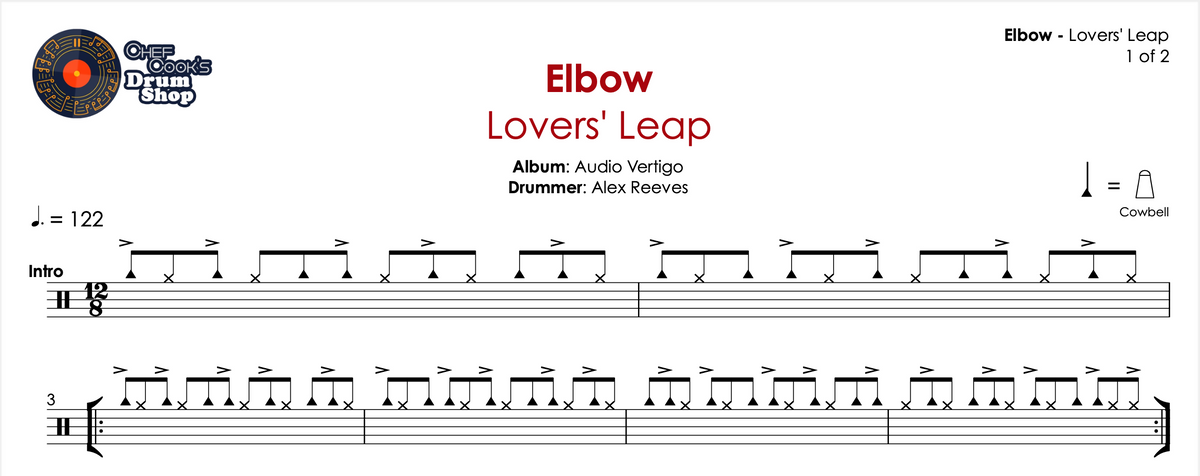 Lover's Leap - Elbow - Drum Sheet Music - Chef Cook – DrumSetSheetMusic