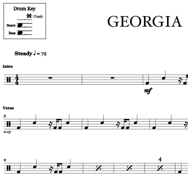 Georgia - Vance Joy - Drum Sheet Music - OnlineDrummer.com ...