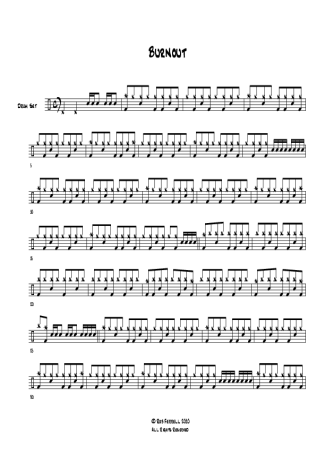 Burnout - Green Day - Drum Sheet Music - AriaMus.com – DrumSetSheetMusic