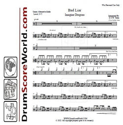 Bad Liar - Imagine Dragons - Drum Sheet Music - DrumScoreWorld.com ...