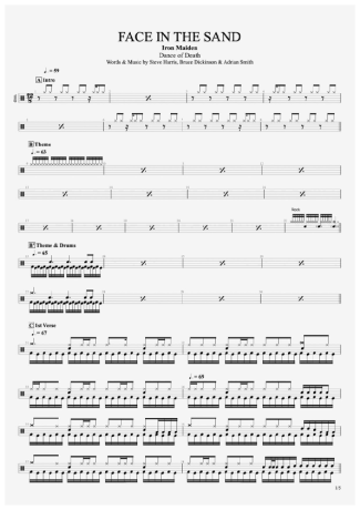 Face in the Sand - Iron Maiden - Drum Sheet Music - AriaMus.com – DrumSetSheetMusic