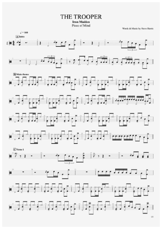 The Trooper - Iron Maiden - Drum Sheet Music - AriaMus.com ...