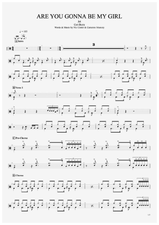 Are You Gonna Be My Girl - Jet - Drum Sheet Music - AriaMus.com – DrumSetSheetMusic