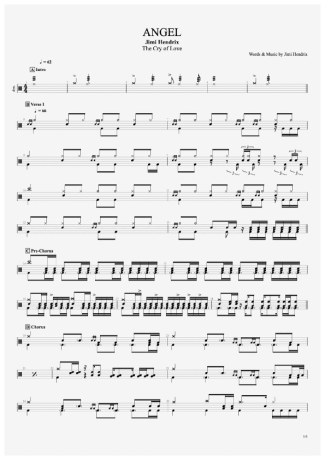 Angel - The Jimi Hendrix Experience - Drum Sheet Music - AriaMus.com ...