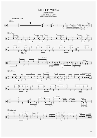 Little Wing - The Jimi Hendrix Experience - Drum Sheet Music - AriaMus ...