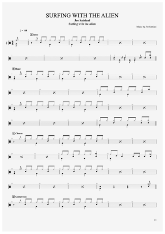 Surfing with the Alien - Joe Satriani - Drum Sheet Music - AriaMus.com ...