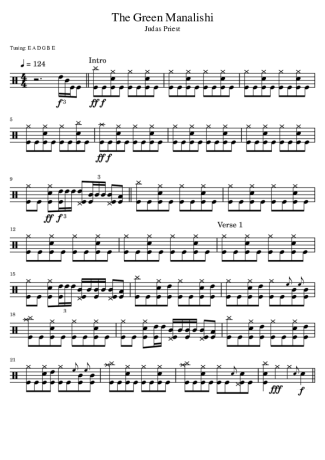 The Green Manalishi - Judas Priest - Drum Sheet Music - AriaMus.com ...