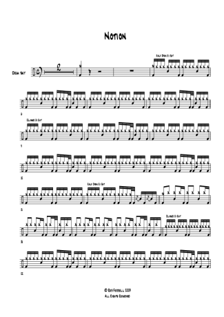 Notion - Kings of Leon - Drum Sheet Music - AriaMus.com – DrumSetSheetMusic