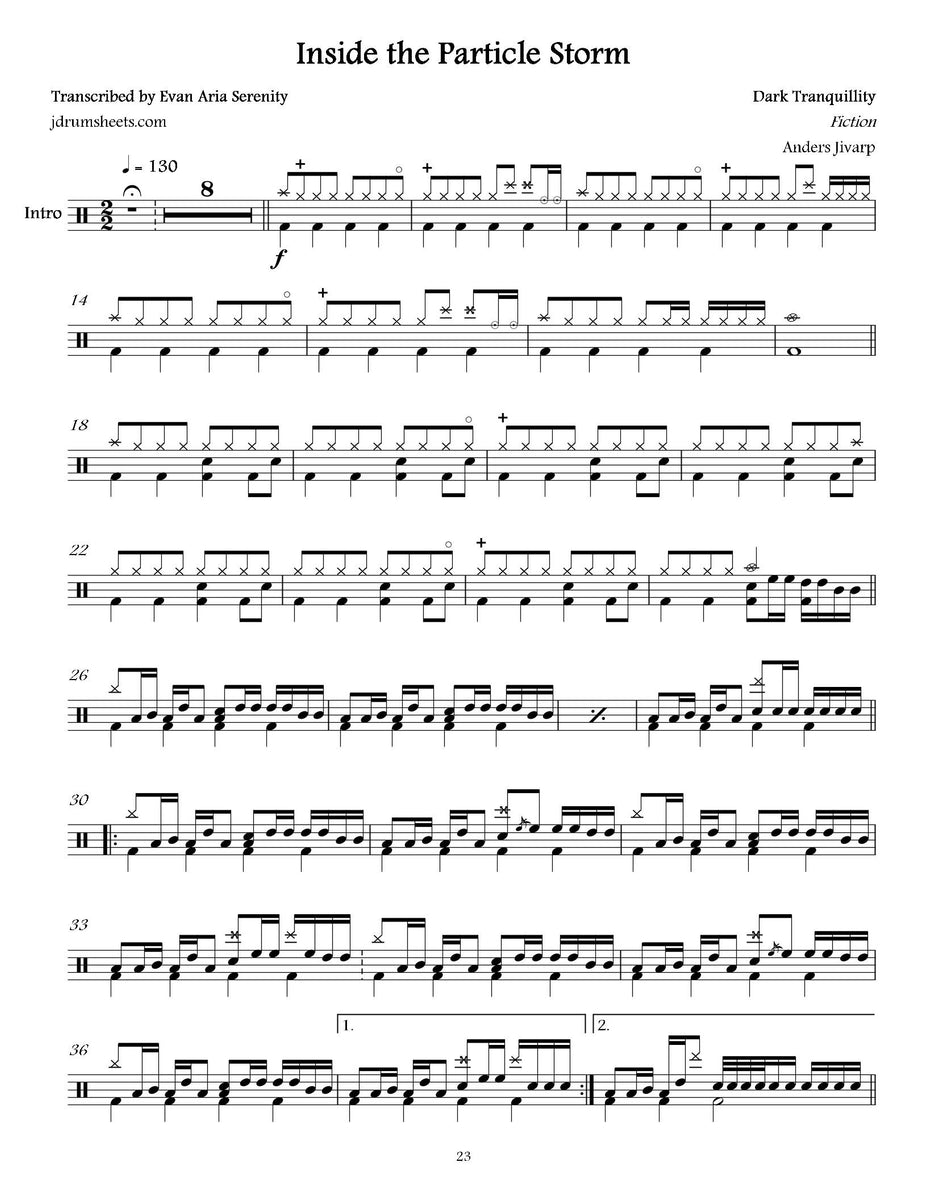 Inside the Particle Storm - Dark Tranquillity - Drum Sheet Music ...