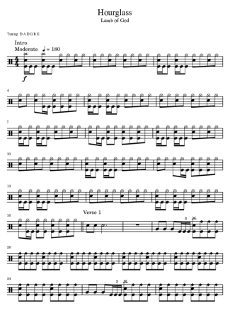 Hourglass - Lamb of God - Drum Sheet Music - AriaMus.com – DrumSetSheetMusic