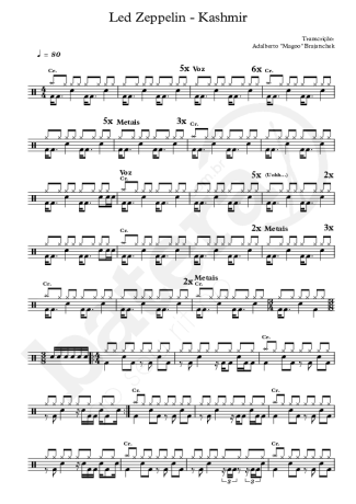 Kashmir - Led Zeppelin - Drum Sheet Music - AriaMus.com – DrumSetSheetMusic