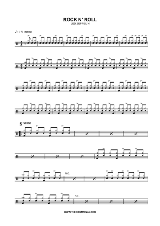 Rock and Roll - Led Zeppelin - Drum Sheet Music - AriaMus.com ...