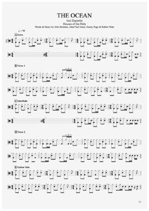 The Ocean - Led Zeppelin - Drum Sheet Music - AriaMus.com ...