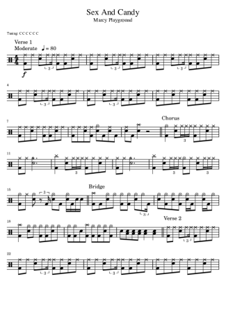 Sex and Candy - Marcy Playground - Drum Sheet Music - AriaMus.com ...