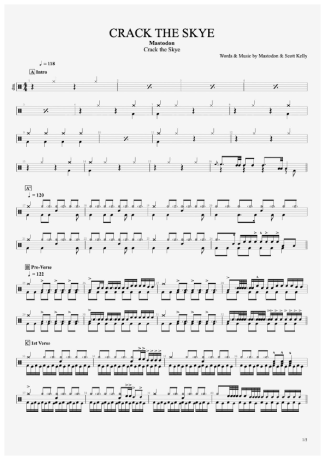 Crack the Skye - Mastodon - Drum Sheet Music - AriaMus.com – DrumSetSheetMusic