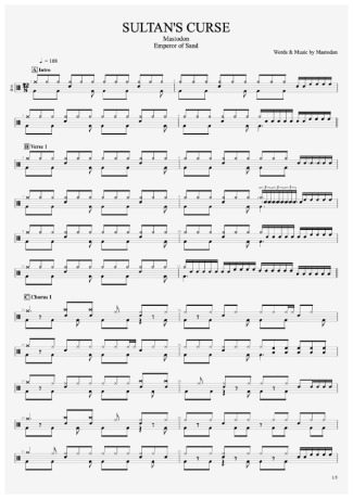 Sultan's Curse - Mastodon - Drum Sheet Music - AriaMus.com ...