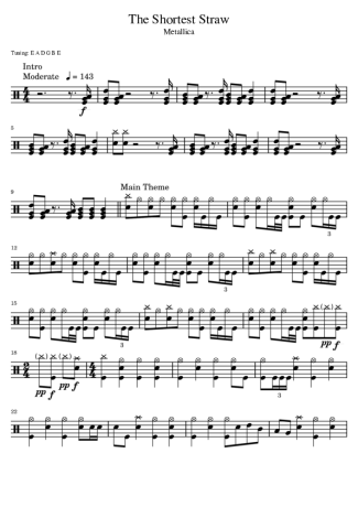 The Shortest Straw - Metallica - Drum Sheet Music - AriaMus.com ...