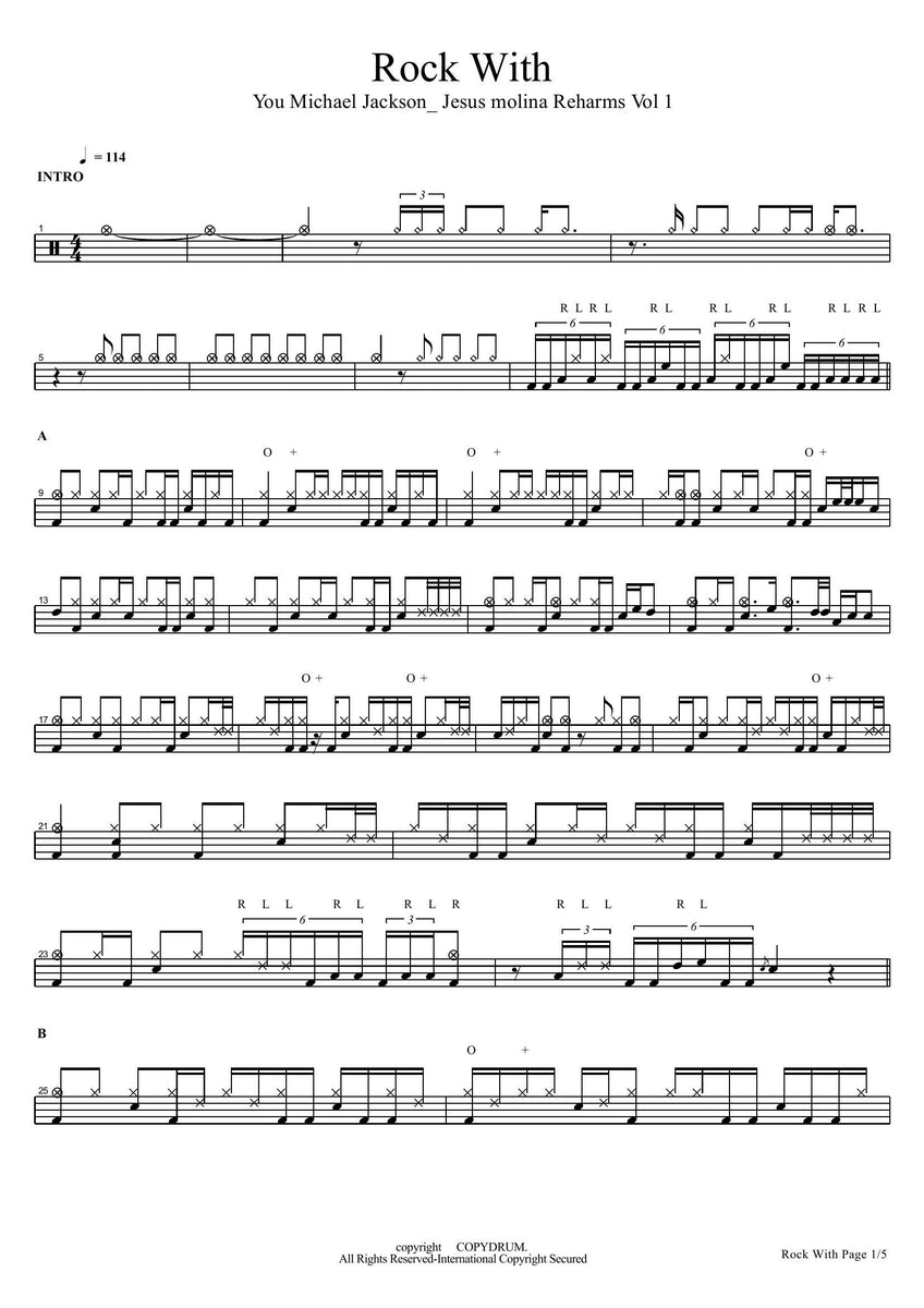 Rock with You - Jesus Molina - Drum Sheet Music - COPYDRUM ...