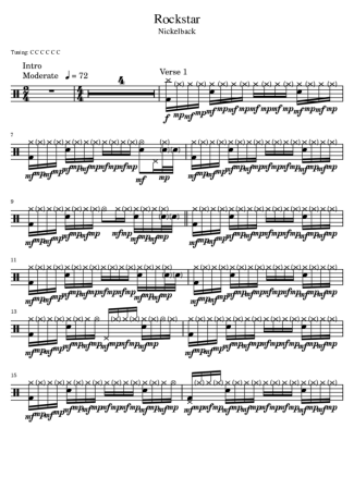 Rockstar - Nickelback - Drum Sheet Music - AriaMus.com – DrumSetSheetMusic