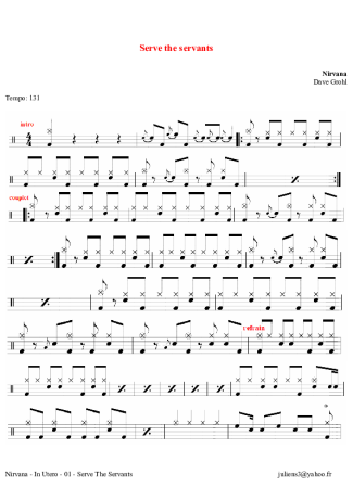 Serve the Servants - Nirvana - Drum Sheet Music - AriaMus.com ...