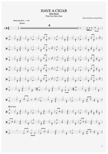 Have a Cigar - Pink Floyd - Drum Sheet Music - AriaMus.com ...