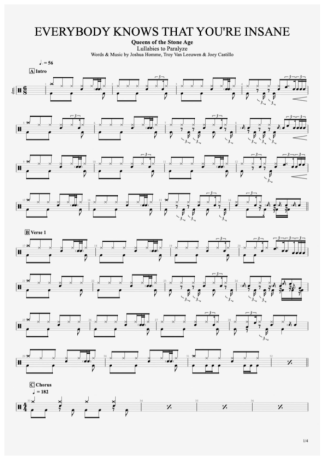 Everybody Knows That You Are Insane - Queens of the Stone Age - Drum ...