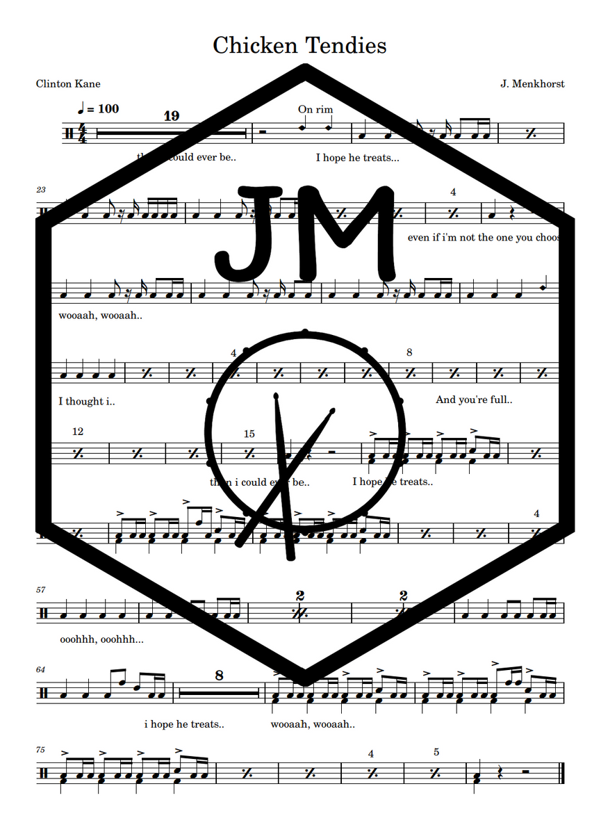 Chicken Tendies - Clinton Kane - Drum Sheet Music - JM Sheet Music ...