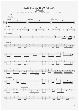 Exit Music (For a Film) - Radiohead - Drum Sheet Music - AriaMus.com ...