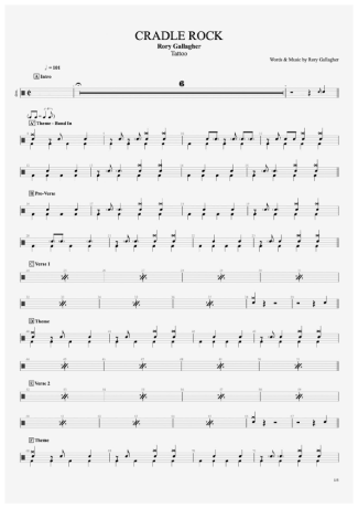 Cradle Rock - Rory Gallagher - Drum Sheet Music - AriaMus.com ...