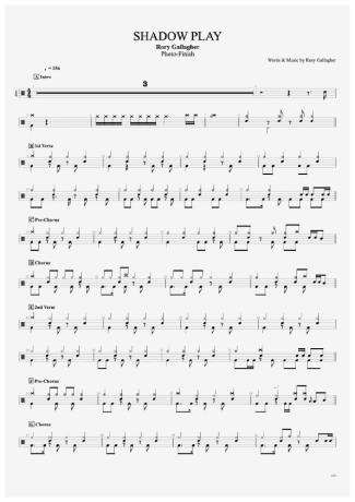 Shadow Play - Rory Gallagher - Drum Sheet Music - AriaMus.com ...