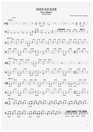Shin Kicker - Rory Gallagher - Drum Sheet Music - AriaMus.com ...