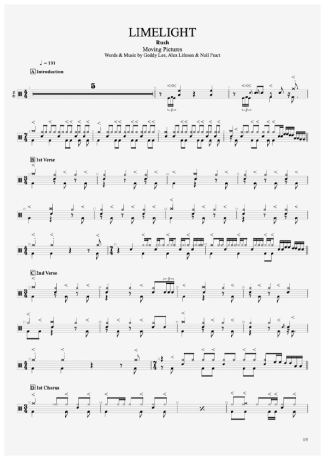 Limelight - Rush - Drum Sheet Music - AriaMus.com – DrumSetSheetMusic