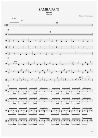 Samba Pa Ti - Santana - Drum Sheet Music - AriaMus.com – DrumSetSheetMusic