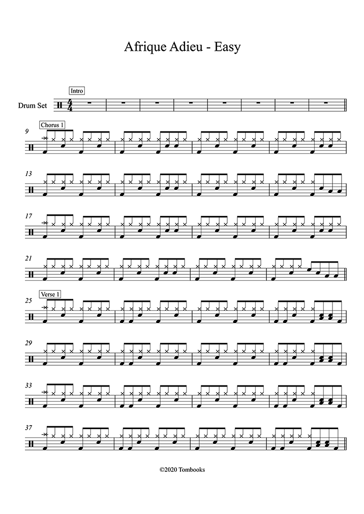 Afrique Adieu V.maxi - Michel Sardou - Drum Sheet Music - TomPlay.com ...
