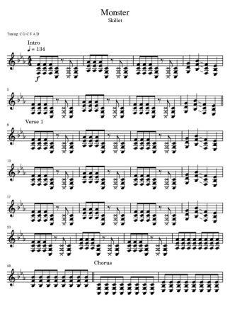 Monster - Skillet - Drum Sheet Music - – DrumSetSheetMusic