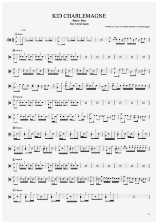 Kid Charlemagne - Steely Dan - Drum Sheet Music - AriaMus.com – DrumSetSheetMusic