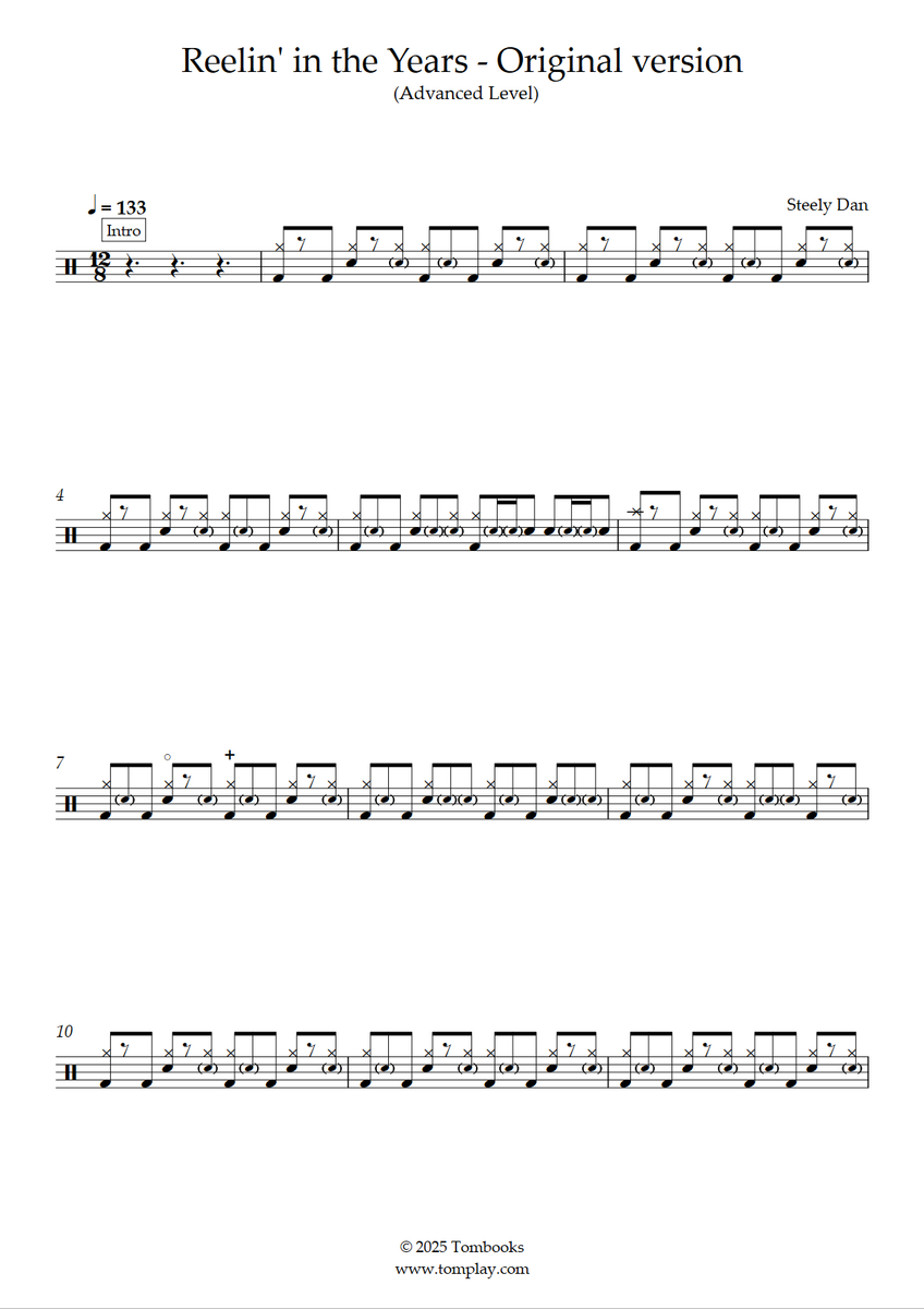 Reelin' in the Years - Steely Dan - Drum Sheet Music - TomPlay.com ...