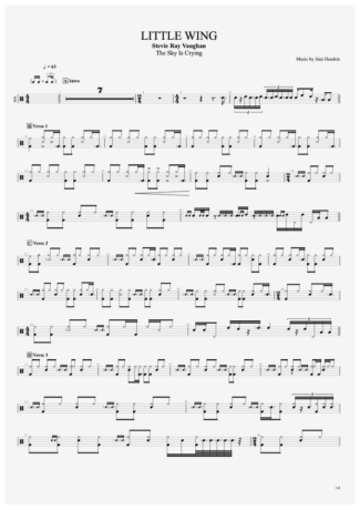 Little Wing - Stevie Ray Vaughan & Double Trouble - Drum Sheet Music ...