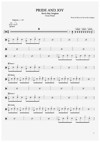 Pride and Joy - Stevie Ray Vaughan & Double Trouble - Drum Sheet Music ...