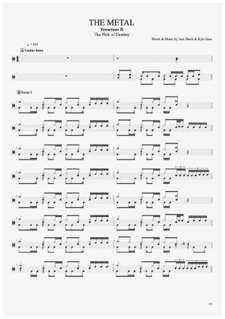 The Metal - Tenacious D - Drum Sheet Music - AriaMus.com ...