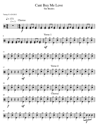 Can't Buy Me Love - The Beatles - Drum Sheet Music - AriaMus.com ...