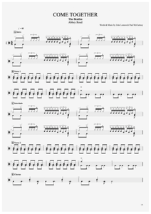 Come Together - The Beatles - Drum Sheet Music - AriaMus.com ...