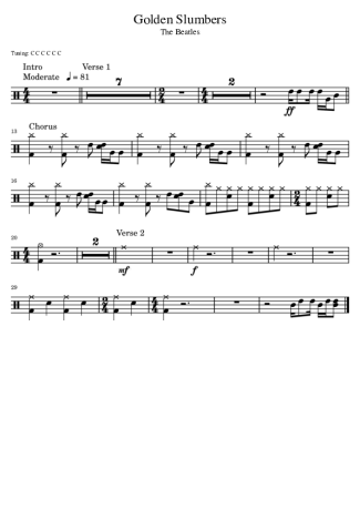 Golden Slumbers - The Beatles - Drum Sheet Music - AriaMus.com ...