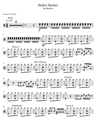 Helter Skelter - The Beatles - Drum Sheet Music - AriaMus.com ...
