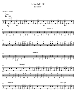 Love Me Do - The Beatles - Drum Sheet Music - – DrumSetSheetMusic