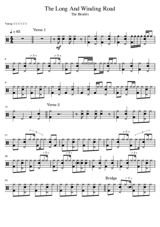 The Long and Winding Road - The Beatles - Drum Sheet Music ...