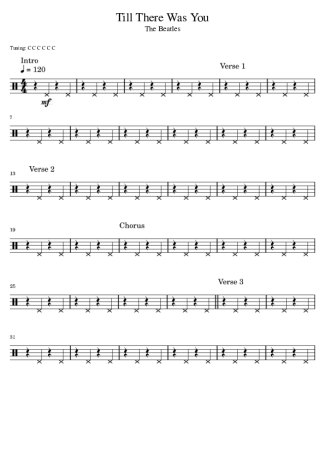 Till There Was You - The Beatles - Drum Sheet Music - AriaMus.com ...