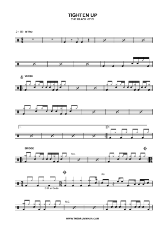 Tighten Up - The Black Keys - Drum Sheet Music - AriaMus.com ...